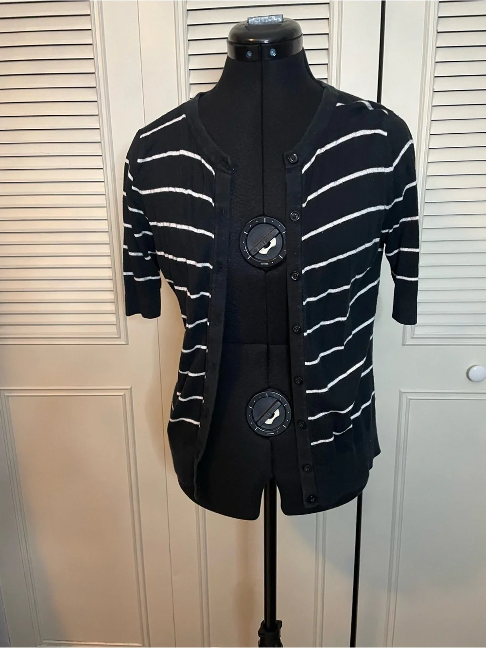 Merona | Sweaters | Merona Black And White Striped Cardigan Sweater ...